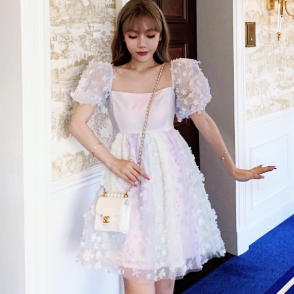 Dresses | Japanese Kawaii Gyaru Princess Balletcore Floral Rainbow ...